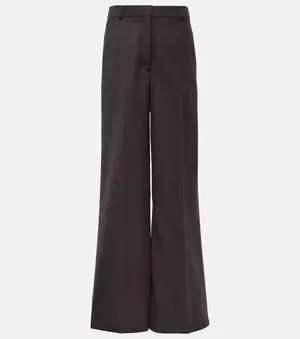 Stella McCartney High-rise Wide-leg Wool Pants - Brown