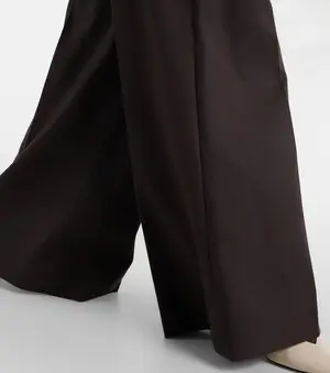 Stella McCartney High-rise Wide-leg Wool Pants - Brown