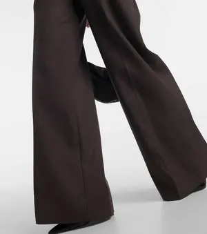 Stella McCartney High-rise Wide-leg Wool Pants - Brown