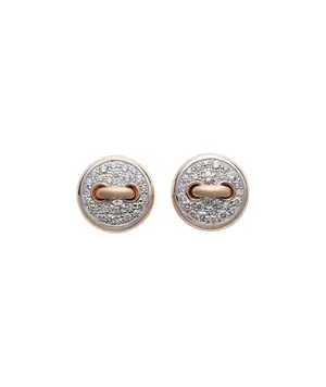 Pomellato Pom Pom Dot 18kt Rose Gold & Diamond Earrings Metallic