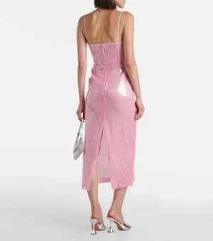 David Koma Sequined Midi Dress - Pink