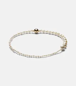 Sophie Bille Brahe Peggy À Pied 14kt Anklet With Freshwater Pearls - Gold
