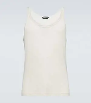 TOM FORD Pointelle Silk Tank Top - White