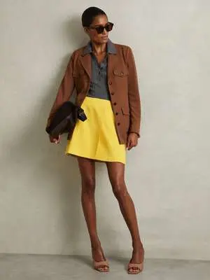 REISS Cleo Cross-over Mini Skirt