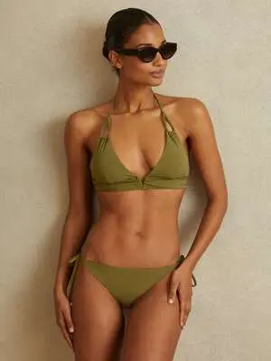 REISS Daniella Bikini Bottom - Olive