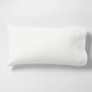 Crate & Barrel Everyday Organic Cotton Percale Crisp Bed Pillow Sham - White