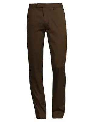 Polo Ralph Lauren Stretch-cotton Flat-front Pants Dark Brown