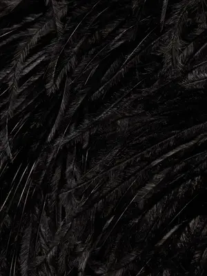 Lapointe Double-face Satin Feather-cuff Minidress