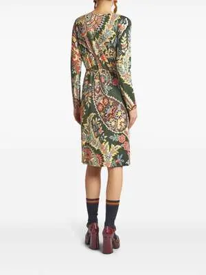 Etro Abstract Print Dress - Green
