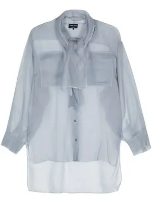 Giorgio Armani Scarf-detail Organza Shirt