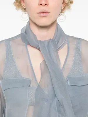 Giorgio Armani Scarf-detail Organza Shirt
