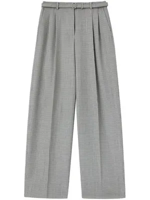JIL SANDER Checked Virgin Wool Palazzo Pants