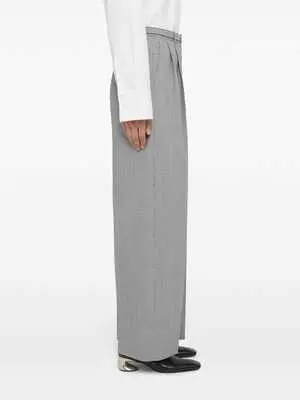 JIL SANDER Checked Virgin Wool Palazzo Pants