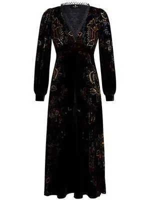 Etro Floral Print Velvet Dress