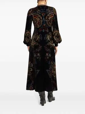 Etro Floral Print Velvet Dress