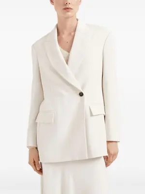 Brunello Cucinelli Single-button Blazer - White