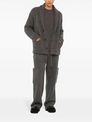 Alanui Ribbed Cashmere-silk Cardigan - Grey