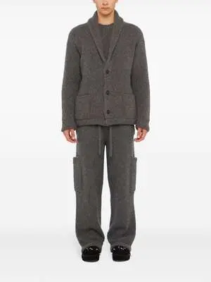 Alanui Ribbed Cashmere-silk Cardigan - Grey