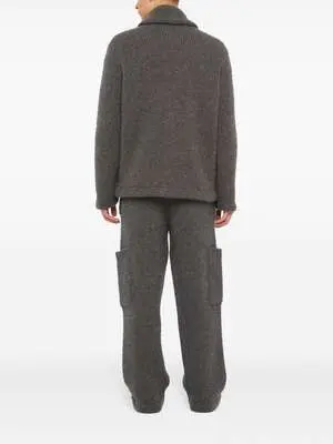 Alanui Ribbed Cashmere-silk Cardigan - Grey