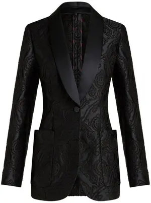 Etro Silk Jacquard Blazer - Black