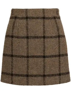 PATOU Tweed Mini Skirt - Brown