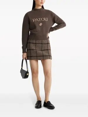 PATOU Tweed Mini Skirt - Brown