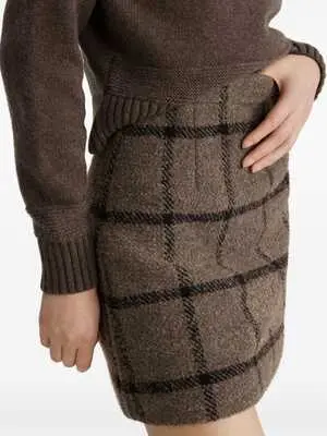 PATOU Tweed Mini Skirt - Brown