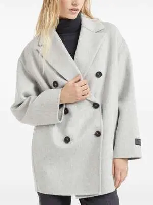 Brunello Cucinelli Cashmere Double-breasted Coat - Grey