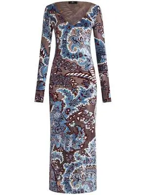 Etro Jacquard Velvet Maxi Dress