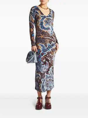 Etro Jacquard Velvet Maxi Dress