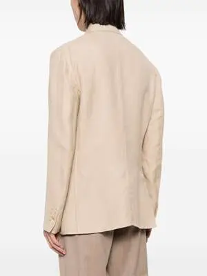 Brioni Double-breasted Linen-blend Blazer