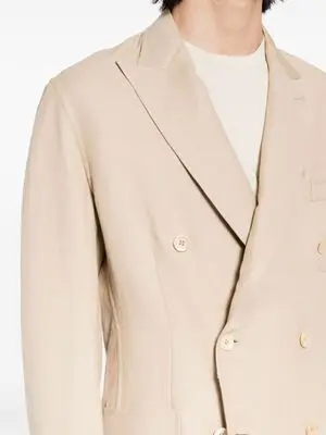 Brioni Double-breasted Linen-blend Blazer