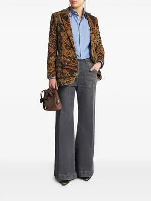 Etro Paisley Print Velvet Blazer