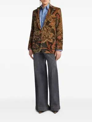 Etro Paisley Print Velvet Blazer