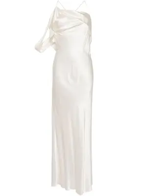 Michelle Mason Crisscross-back Silk Dress