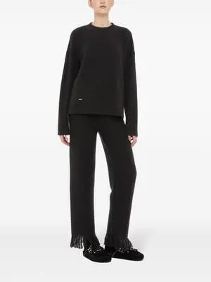 Alanui Ribbed-edge Cashmere-blend Jumper - Black