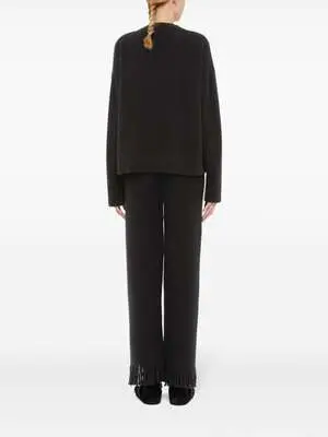 Alanui Ribbed-edge Cashmere-blend Jumper - Black