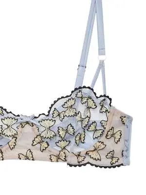 FLEUR DU MAL Farfalle Embroidered Balconette Bra