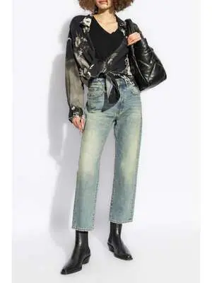 R13 Logo-appliqué Straight Jeans - Blue
