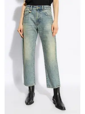R13 Logo-appliqué Straight Jeans - Blue