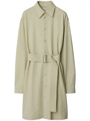 Burberry Belted Cut-out Shirt Dress - Neutrals