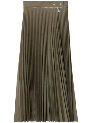 Burberry Wool-blend Pleated Midi Skirt