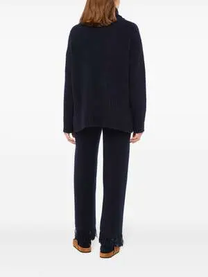 Alanui Logo-plaque Knitted Jumper - Blue