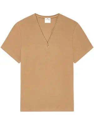 COURREGES Logo-embroidered Cotton-blend T-shirt