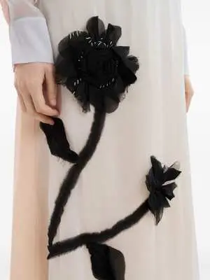 Marni Floral-appliqué Silk Midi Skirt