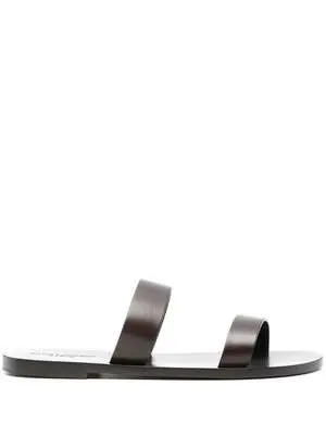 Saint Laurent Leather Sandals - Brown