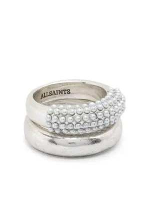 ALLSAINTS Bead-embellished Ring Set
