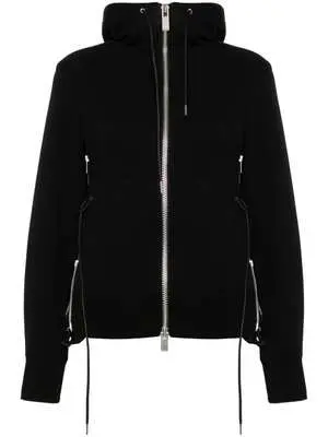 Sacai Sponge Sweat Zip-up Hoodie - Black