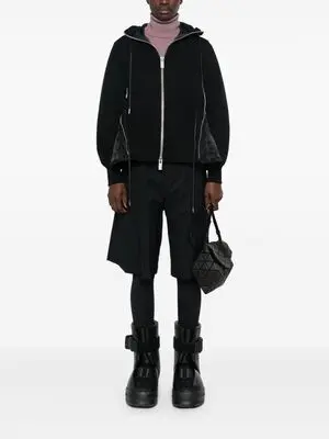 Sacai Sponge Sweat Zip-up Hoodie - Black