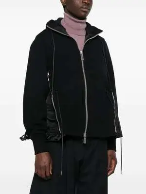 Sacai Sponge Sweat Zip-up Hoodie - Black